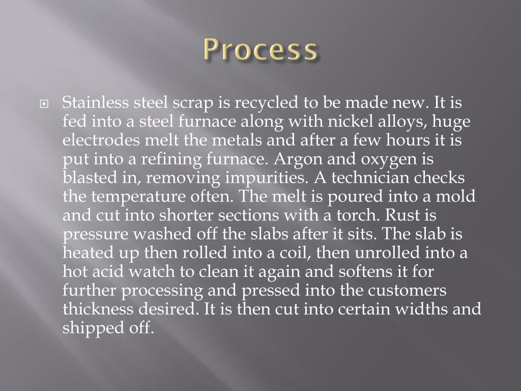PPT - The Manufacturing of Stainless Steel PowerPoint Presentation ...