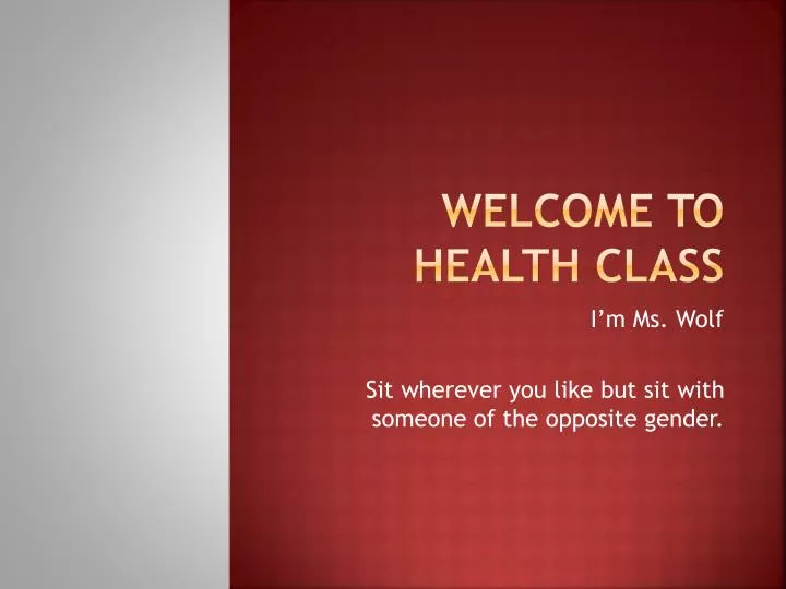 Ppt Welcome To Health Class Powerpoint Presentation Free Download Id2520351