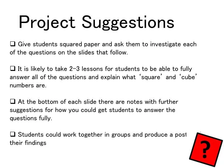 PPT - Project Suggestions PowerPoint Presentation, free download - ID ...