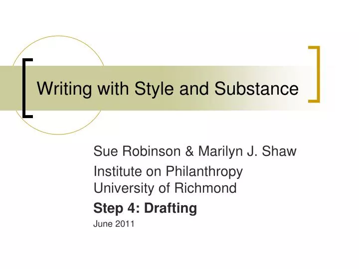 PPT - Writing with Style and Substance PowerPoint Presentation, free ...