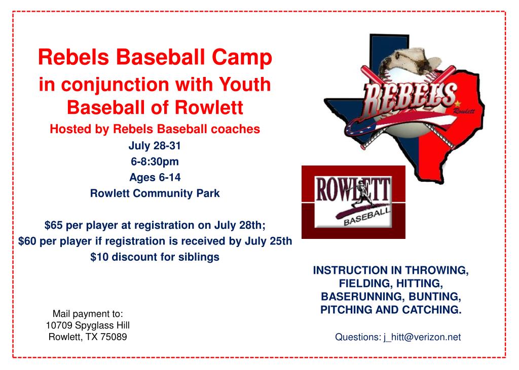 PPT - Rebels Baseball Camp in conjunction with Youth Baseball of ...