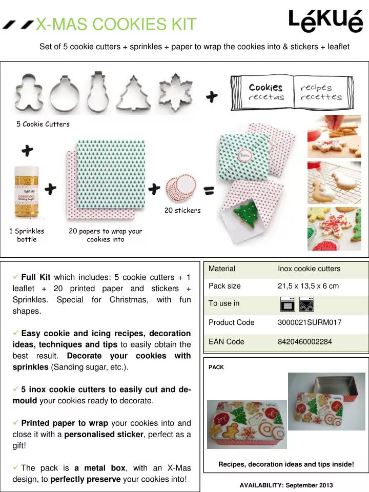 PPT - Set of 5 cookie cutters + sprinkles + paper to wrap the cookies ...