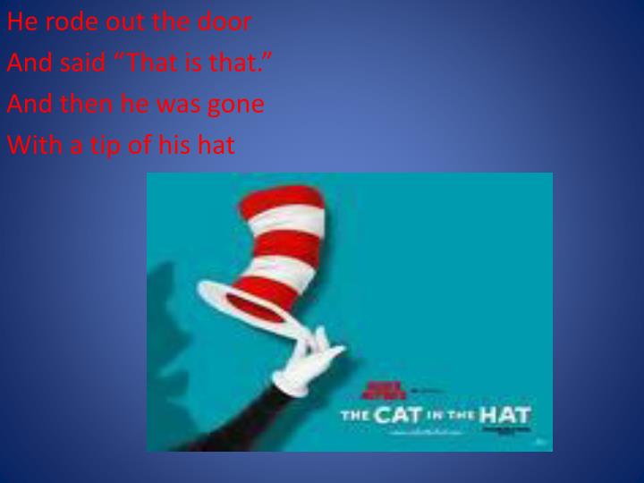 PPT - The Cat in the Hat PowerPoint Presentation - ID:2522184