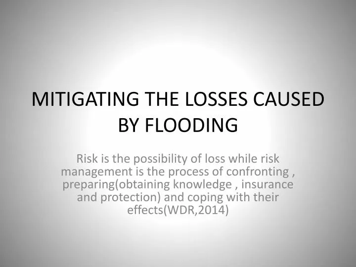 PPT - MITIGATING THE LOSSES CAUSED BY FLOODING PowerPoint Presentation ...