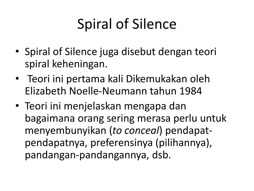 PPT - Spiral of Silence Theory PowerPoint Presentation, free download ... PPT - Spiral of Silence Theory PowerPoint Presentation, free download ...