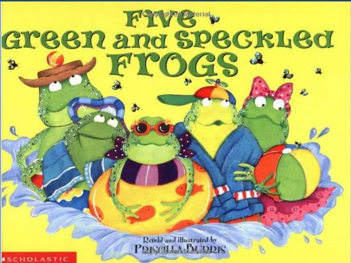 PPT - Five green and speckled frogs, sat on a speckled log, eating some ...