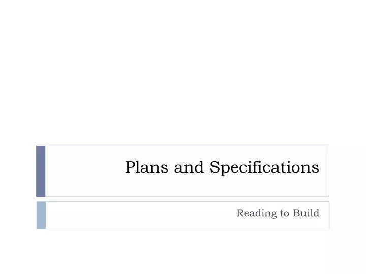 PPT - Plans and Specifications PowerPoint Presentation, free download ...