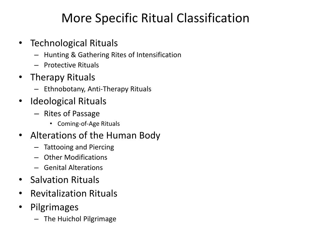 PPT - More Specific Ritual Classification PowerPoint Presentation, free ...