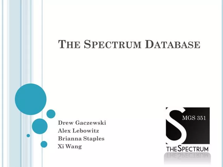 PPT - The Spectrum Database PowerPoint Presentation, free download - ID ...