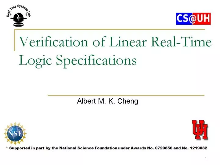 PPT - Verification of Linear Real-Time Logic Specifications PowerPoint ...