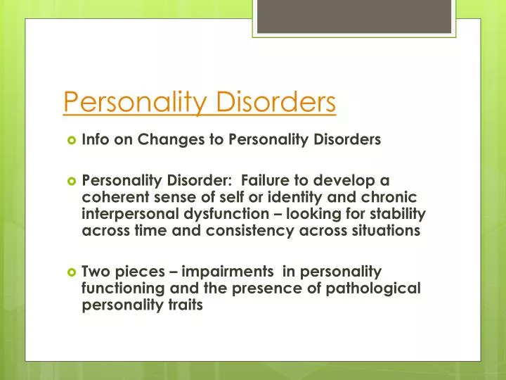 PPT - Personality Disorders PowerPoint Presentation, free download - ID ...