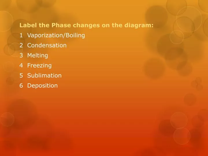 PPT - Label the Phase changes on the diagram: 1 Vaporization/Boiling 2 ...