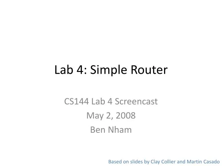 PPT - Lab 4: Simple Router PowerPoint Presentation, free download - ID ...