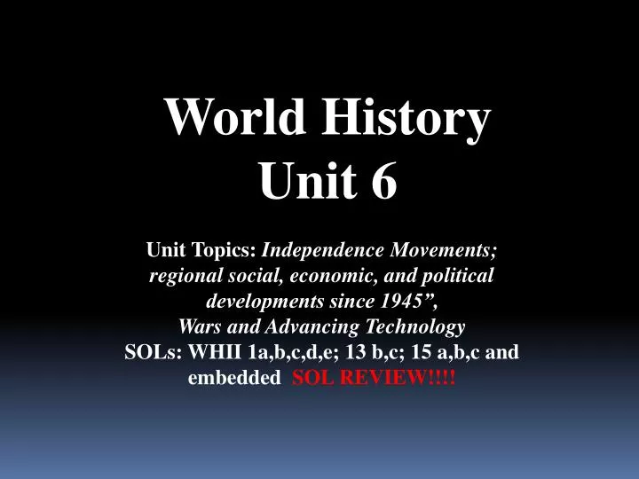 PPT - World History Unit 6 PowerPoint Presentation, free download - ID ...