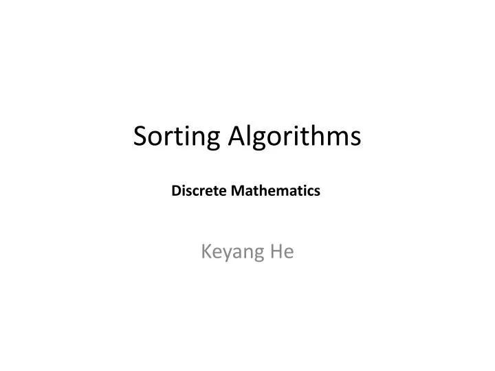 PPT - Sorting Algorithms PowerPoint Presentation, free download - ID ...