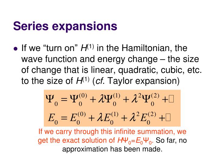 PPT - Lecture 14 Time-independent perturbation theory PowerPoint ...