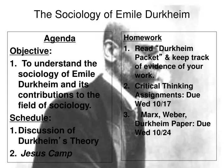 PPT - The Sociology of Emile Durkheim PowerPoint Presentation, free ...