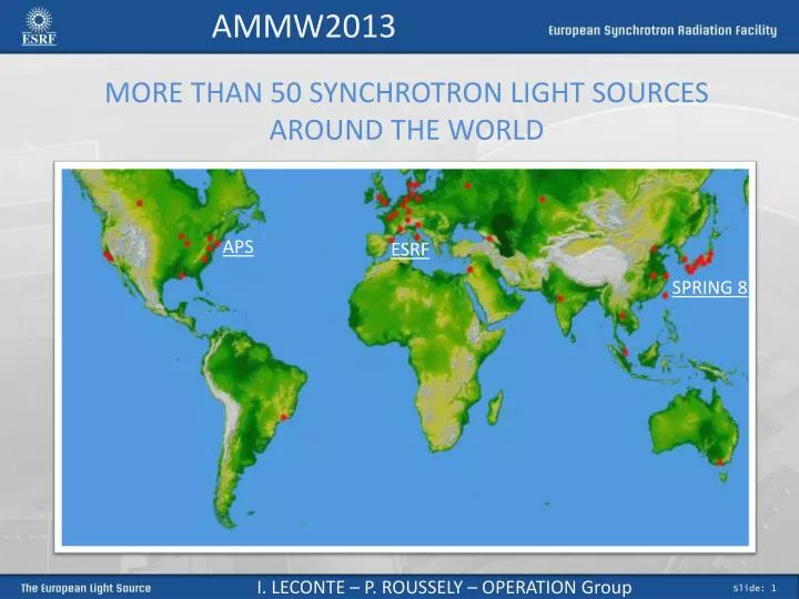 PPT - MORE THAN 50 SYNCHROTRON LIGHT SOURCES AROUND THE WORLD ...