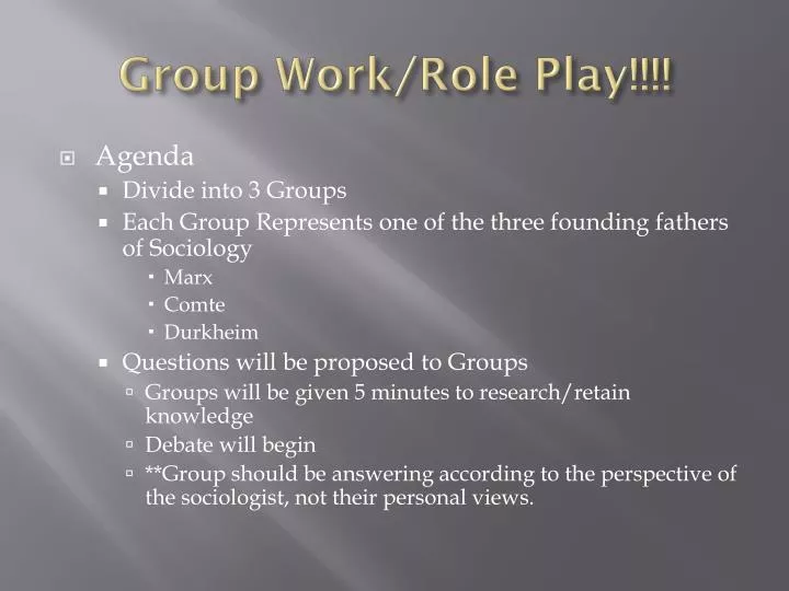 PPT - Group Work/Role Play!!!! PowerPoint Presentation, free download ...
