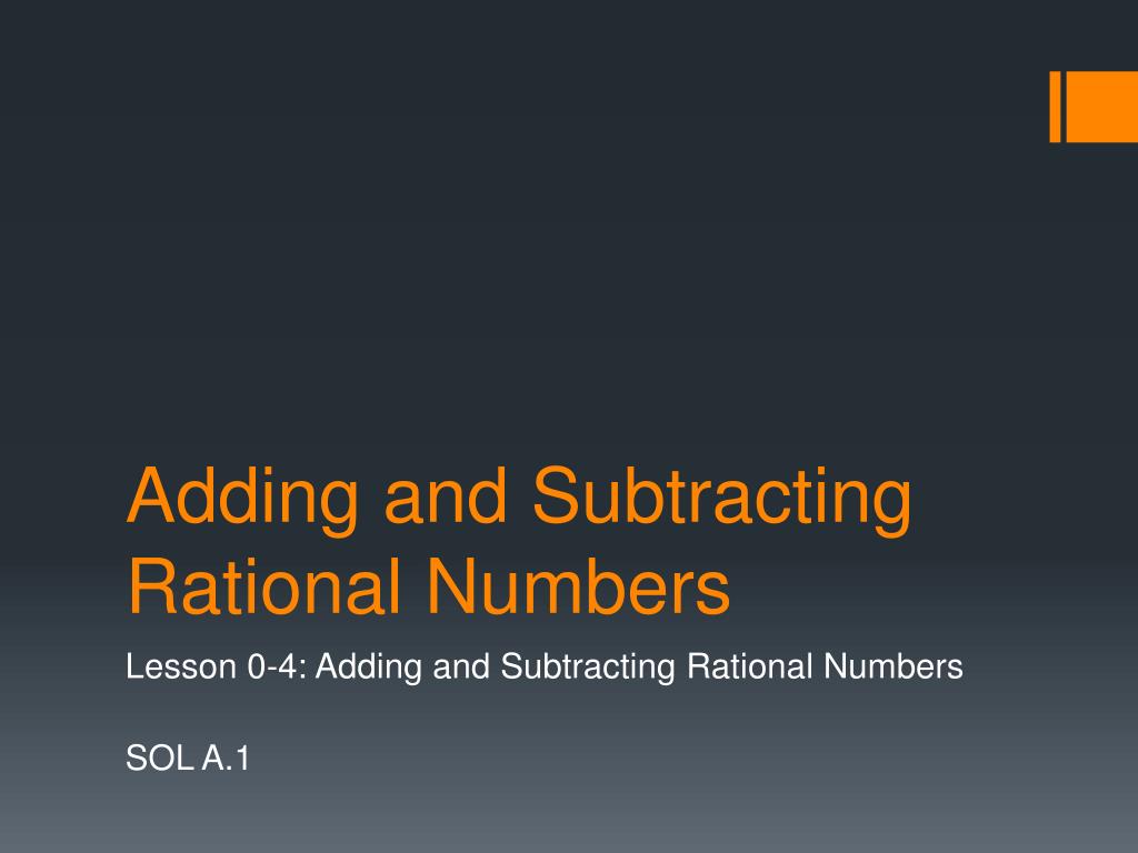PPT Adding And Subtracting Rational Numbers PowerPoint Presentation