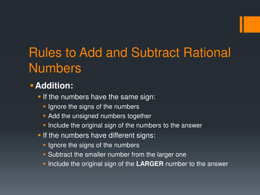 PPT Adding And Subtracting Rational Numbers PowerPoint Presentation 
