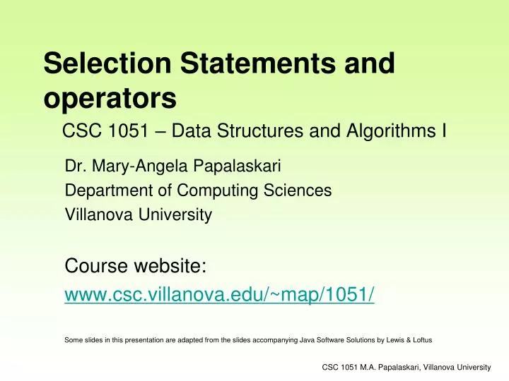 Ppt Csc 1051 Data Structures And Algorithms I Powerpoint Presentation Id2531356