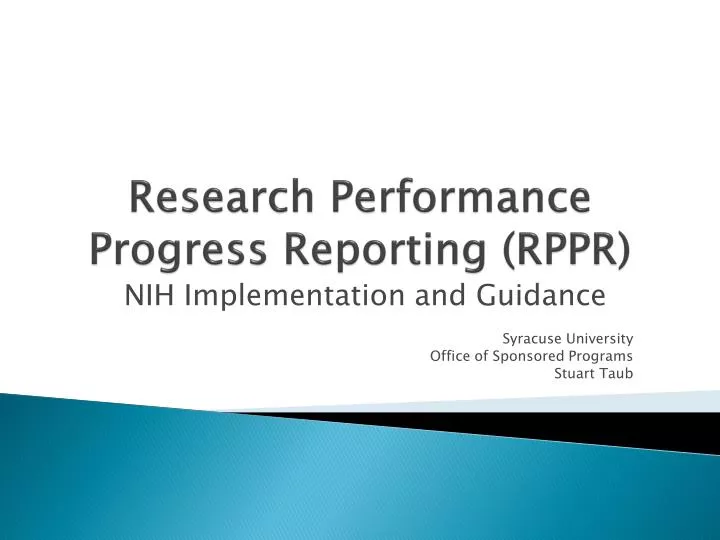 PPT - Research Performance Progress Reporting (RPPR) PowerPoint ...