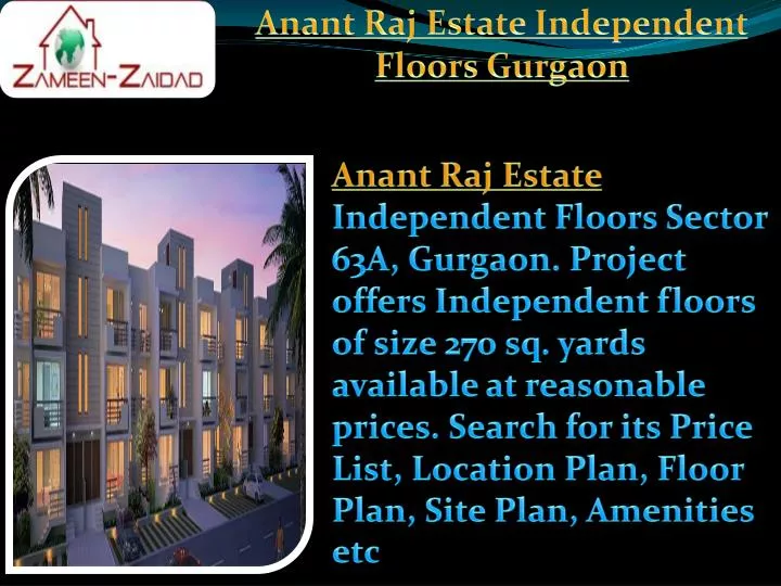 PPT - | Anant Raj Estate Sector 63A, Gurgaon PowerPoint Presentation ...