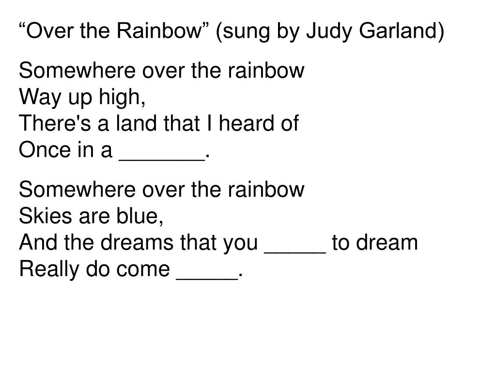PPT - Judy Garland “Over the Rainbow” PowerPoint Presentation, free ...