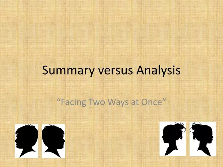 PPT - Summary versus Analysis PowerPoint Presentation, free download ...