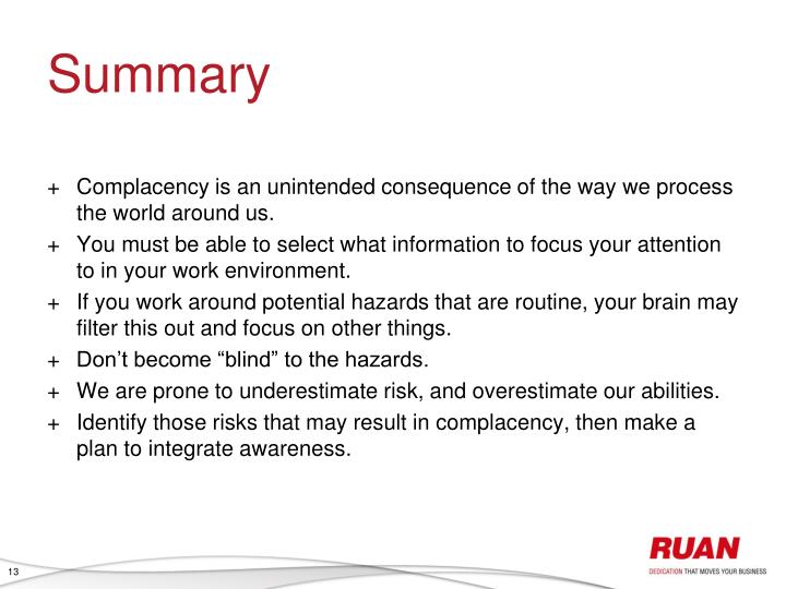 PPT - Awareness of Complacency Safety & Compliance PowerPoint ...