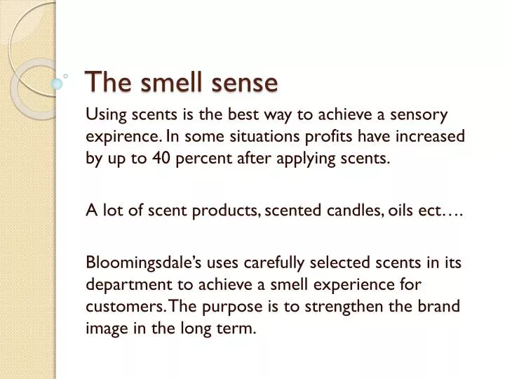 PPT - The smell sense PowerPoint Presentation, free download - ID:2533077