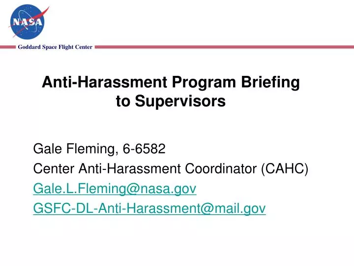 PPT - Anti-Harassment Program Briefing to Supervisors PowerPoint ...