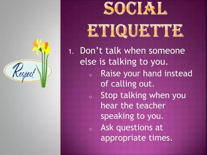 PPT - Social Etiquette PowerPoint Presentation, free download - ID:2533253