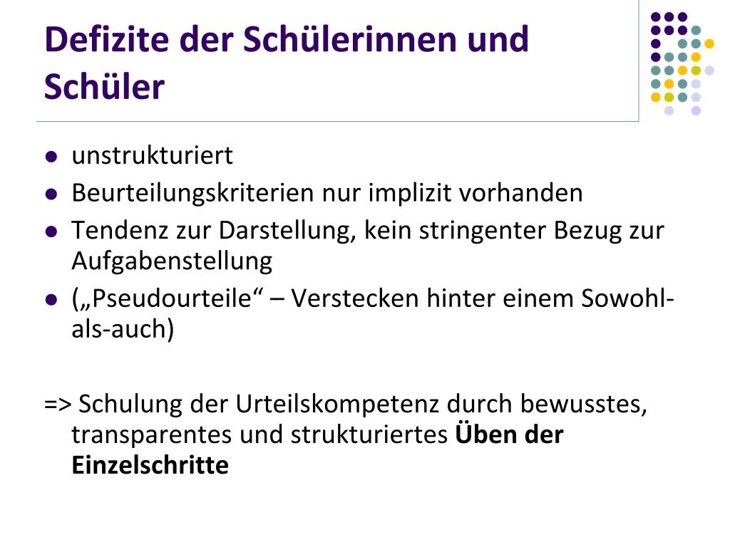PPT - Beurteilen Trainieren und Überprüfen der Urteilskompetenz im ... PPT - Beurteilen Trainieren und Überprüfen der Urteilskompetenz im ...