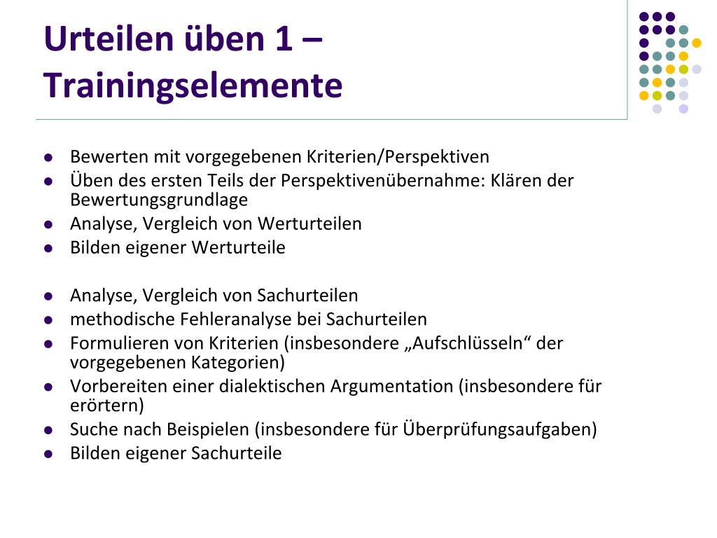PPT - Beurteilen Trainieren und Überprüfen der Urteilskompetenz im ... PPT - Beurteilen Trainieren und Überprüfen der Urteilskompetenz im ...