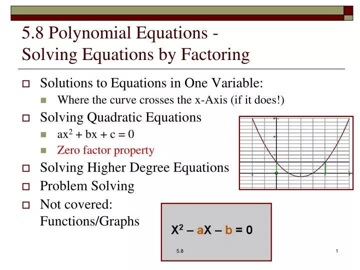 PPT 5 8 Polynomial Equations Solving Equations By Factoring