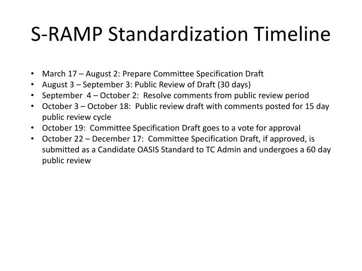 PPT - S-RAMP Standardization Timeline PowerPoint Presentation, free ...