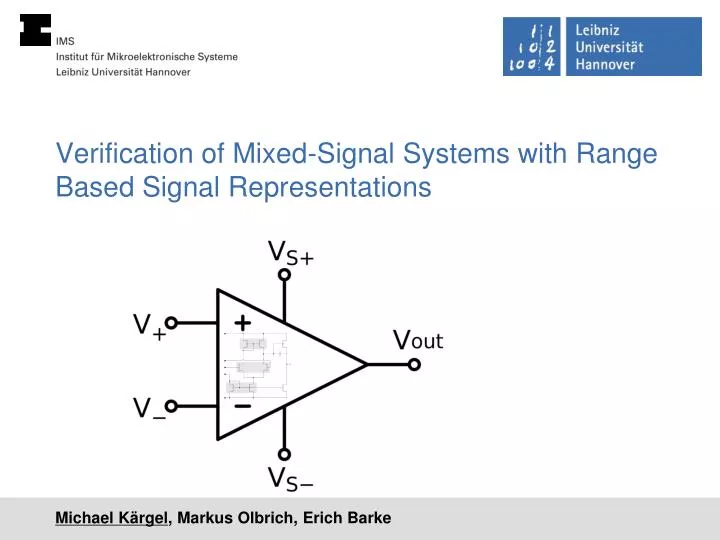 Ppt Verification Of Mixed Signal Systems With Range Based Signal Representations Powerpoint 2882