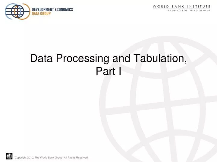 Ppt Data Processing And Tabulation Part I Powerpoint Presentation