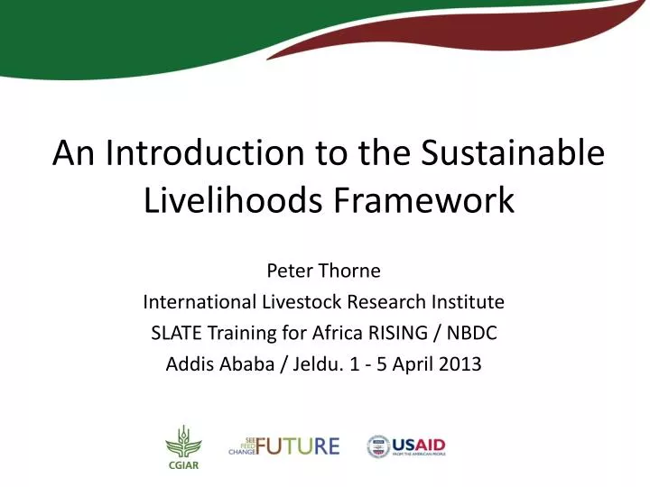 PPT - An Introduction to the Sustainable Livelihoods Framework ...