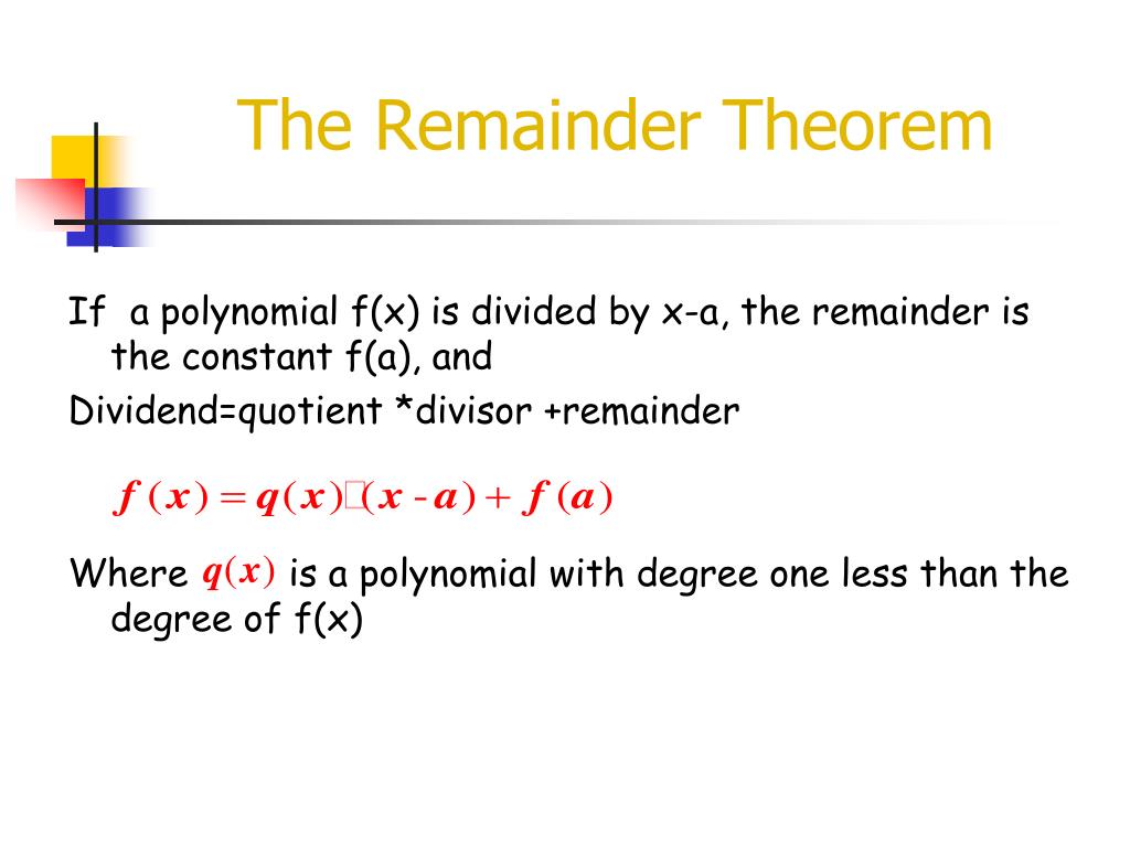 PPT - Remainder and Factor Theorems PowerPoint Presentation, free ... PPT - Remainder and Factor Theorems PowerPoint Presentation, free ...