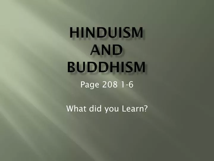 PPT - Hinduism and Buddhism PowerPoint Presentation, free download - ID ...