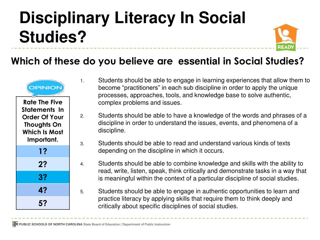 PPT - Disciplinary Literacy: Literacy In The Social Studies Classroom ...