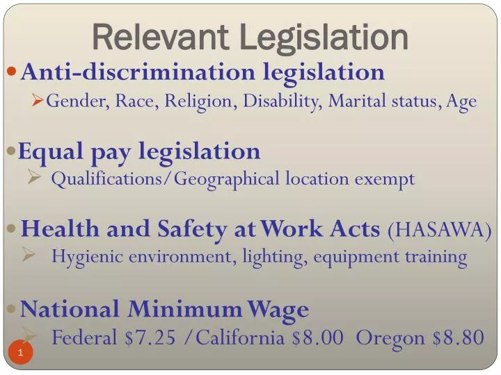 PPT - Relevant Legislation PowerPoint Presentation, free download - ID ...