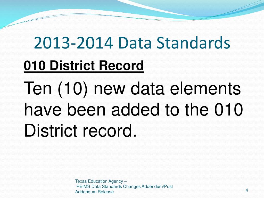 PPT - Texas Education Agency PEIMS Data Standards Changes for the 2013 ...