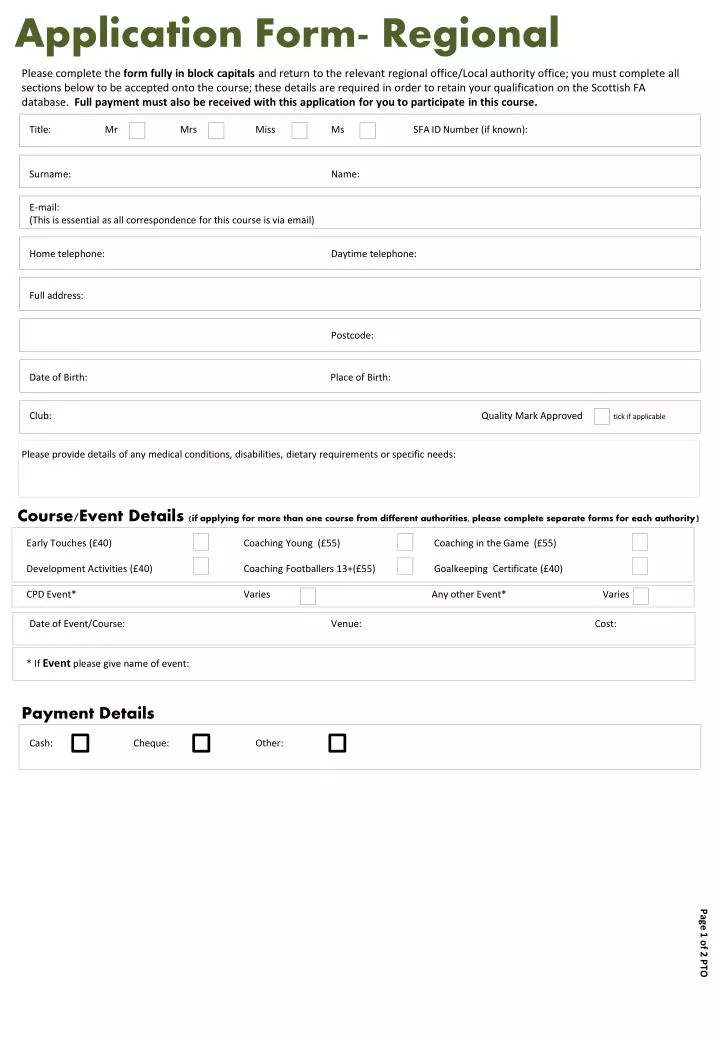PPT - Application Form- Regional PowerPoint Presentation, free download ...