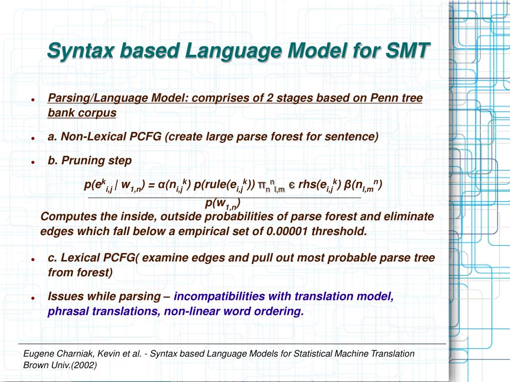 PPT - SYNTAX BASED MACHINE TRANSLATION PowerPoint Presentation, free ... PPT - SYNTAX BASED MACHINE TRANSLATION PowerPoint Presentation, free ...