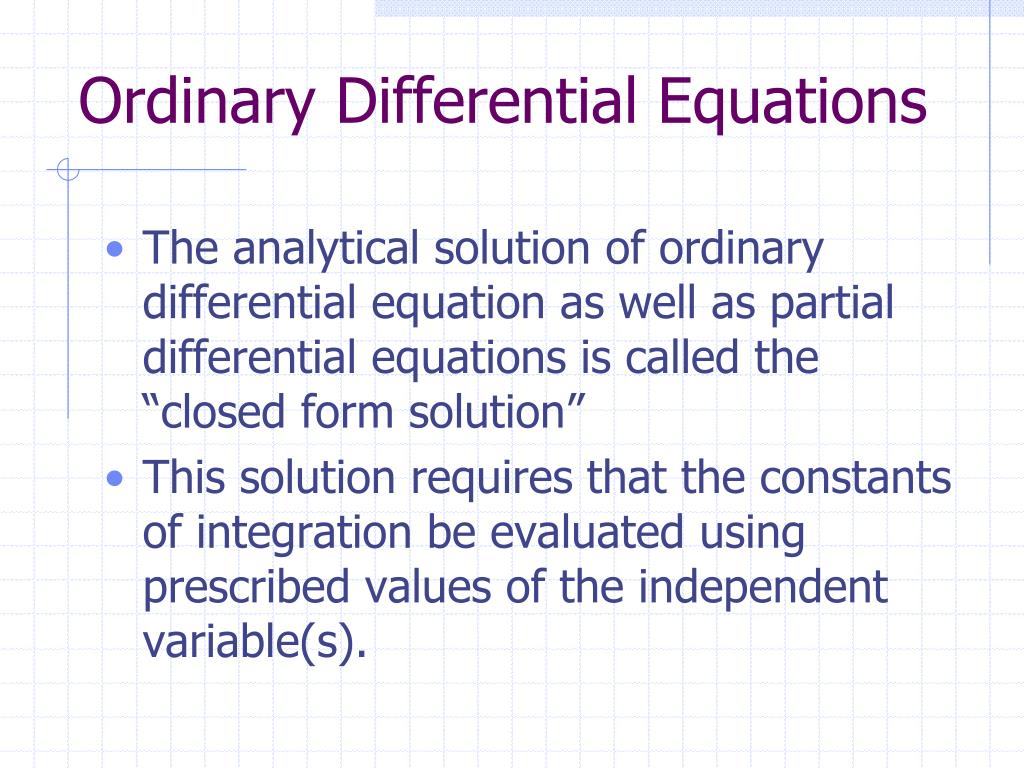 PPT - ORDINARY DIFFERENTIAL EQUATIONS Student Notes PowerPoint ... PPT - ORDINARY DIFFERENTIAL EQUATIONS Student Notes PowerPoint ...