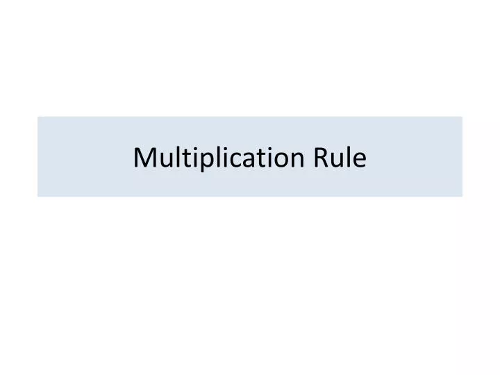PPT - Multiplication Rule PowerPoint Presentation, free download - ID ...